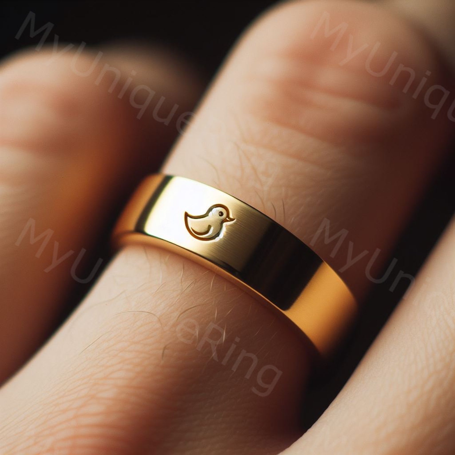 Duck Men's Ring Men's Wedding Band Duck Men's Duck Jewelry Men's Duck ...