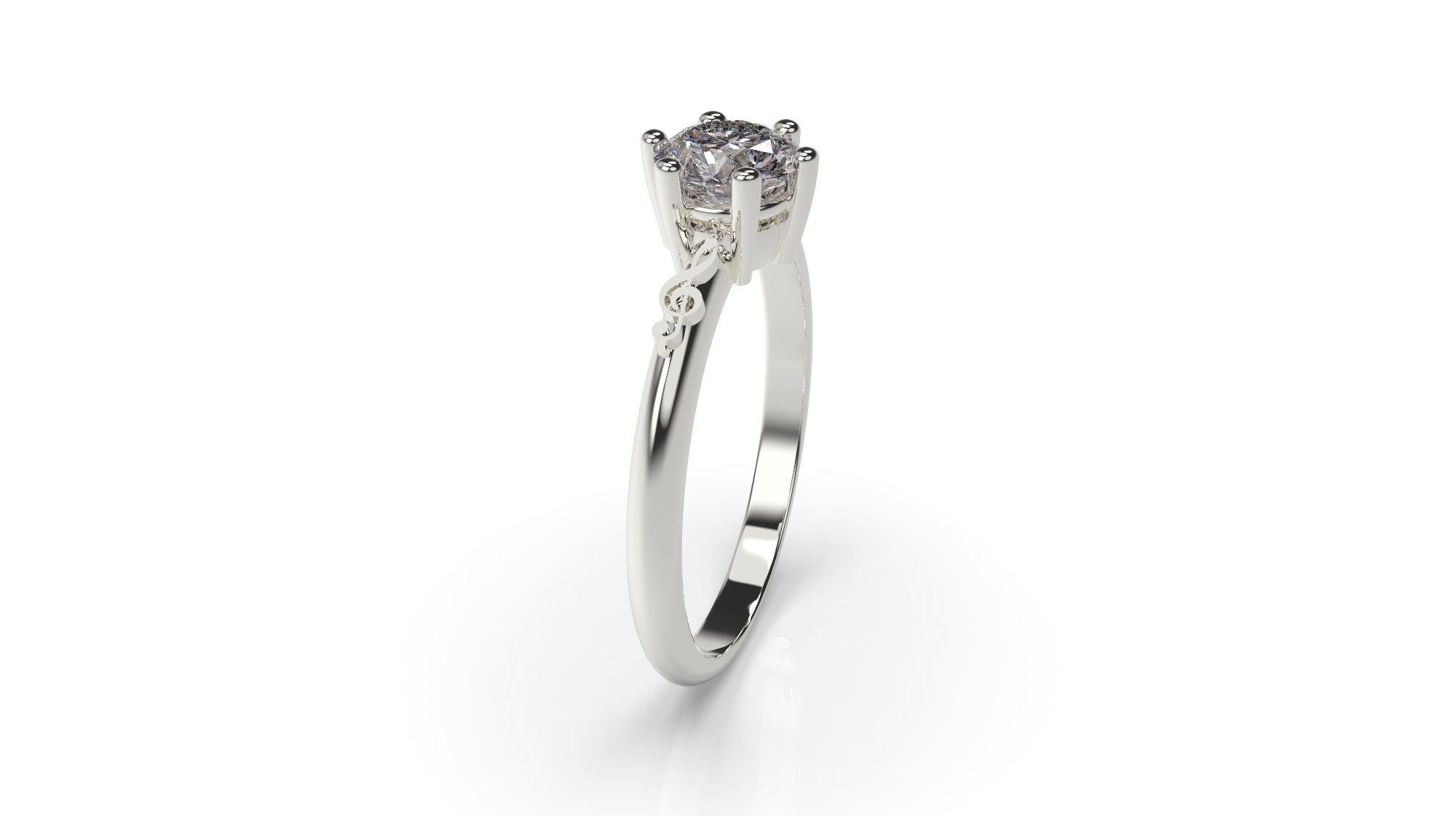 Music Note Engagement Ring Music Note Ring White Gold Treble | Etsy