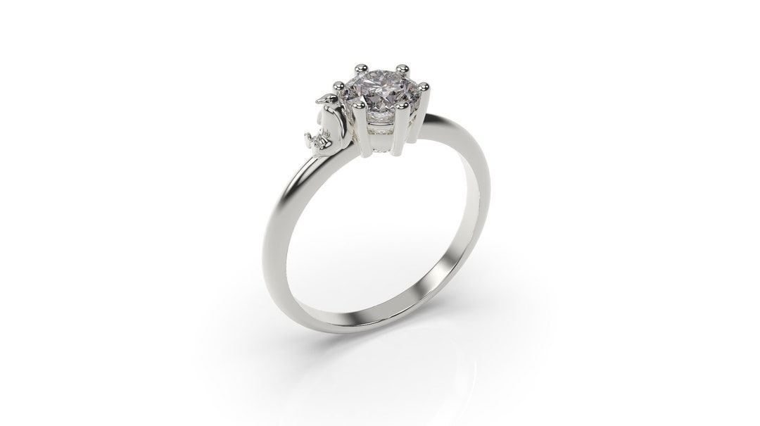 Penguin Engagement Ring Penguin Ring White Gold Penguin Ring Penguin ...