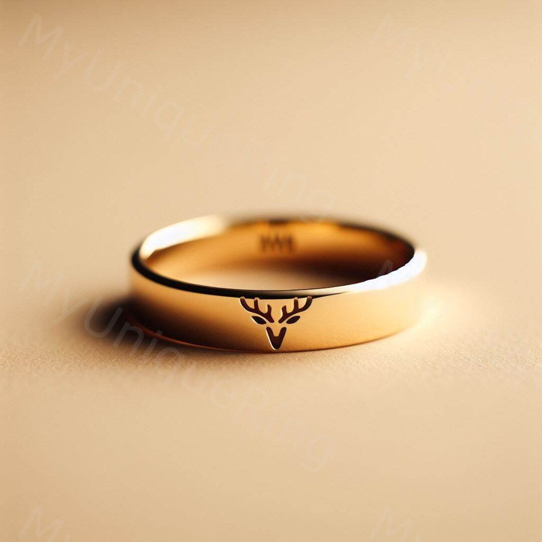 Deer Men's Ring Men's Wedding Band Antler Men's Deer Jewelry Men's ...