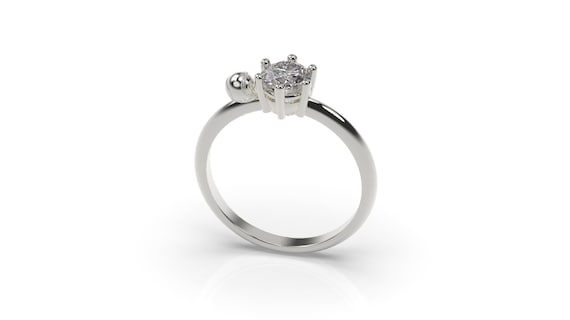 Baseball Engagement Ring White Gold Baseball Engagement Ring | Etsy