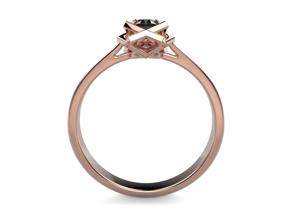 Black Diamond Ring Rose Gold Black Diamond Engagement Ring - Etsy