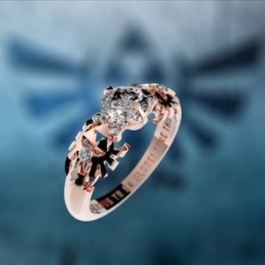 Zelda Engagement Ring Triforce Inspired White Gold Engagement Ring ...