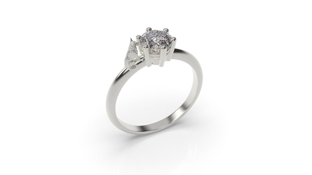German Shepherd Ring Dog Engagement Ring White Gold Dog Engagement Ring ...