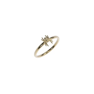 Minimalist Spider Ring Yellow Gold Spider Design Ring Dainty Spider ...