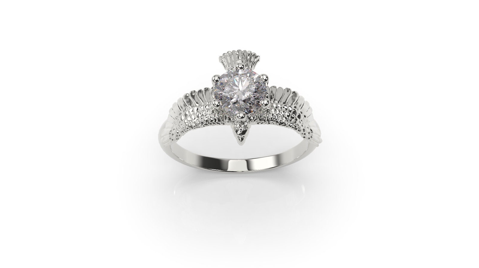 Hawk Engagement Ring Hawk Ring White Gold Bird Ring Bird | Etsy