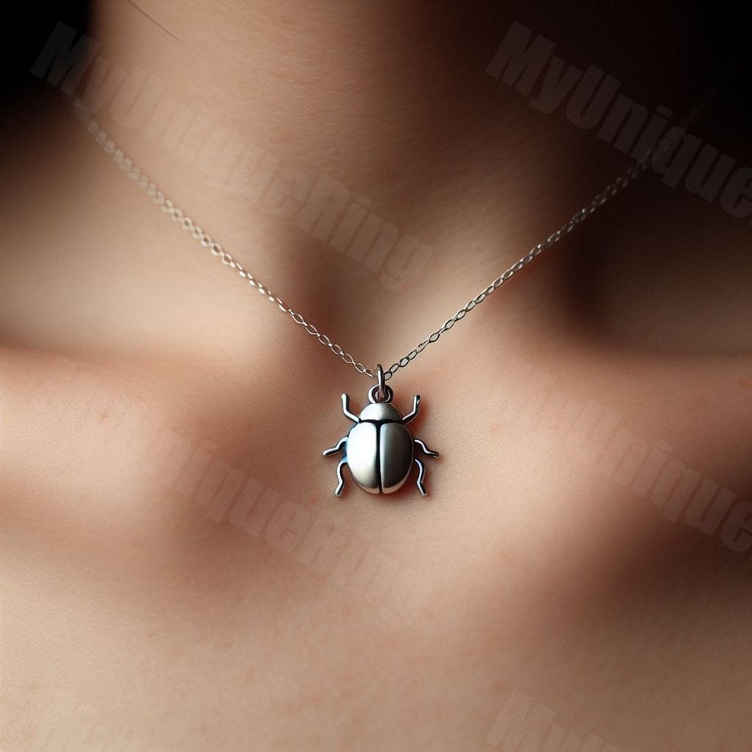 Beetle Pendant Gold Silver Beetle Charm Minimalist Beetle Jewelry Gold ...