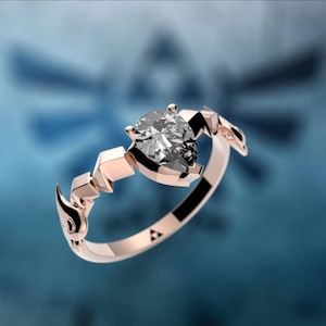 Zelda Tiara Inspired 14k Gold Engagement Ring Nintendo Video Game ...