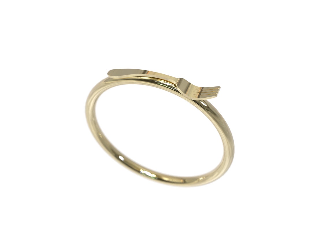 Minimalist Chef Ring Fork Ring Gold Culinary Jewelry Unique Chef's Gift ...