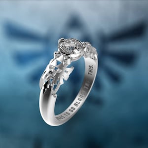 Zelda Engagement Ring Triforce Inspired White Gold Engagement Ring ...