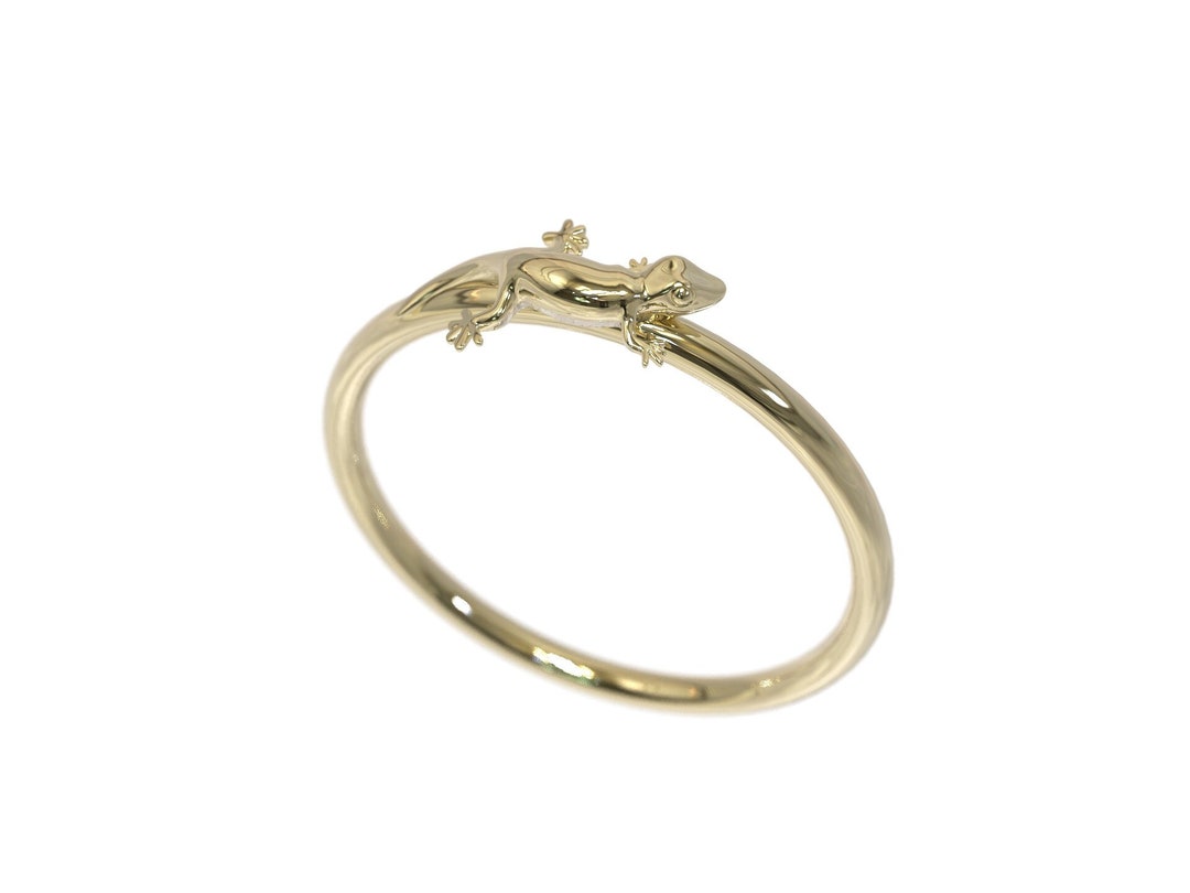 Minimalist Lizard Ring Yellow Gold Lizard Lover Ring Dainty Lizard Ring ...