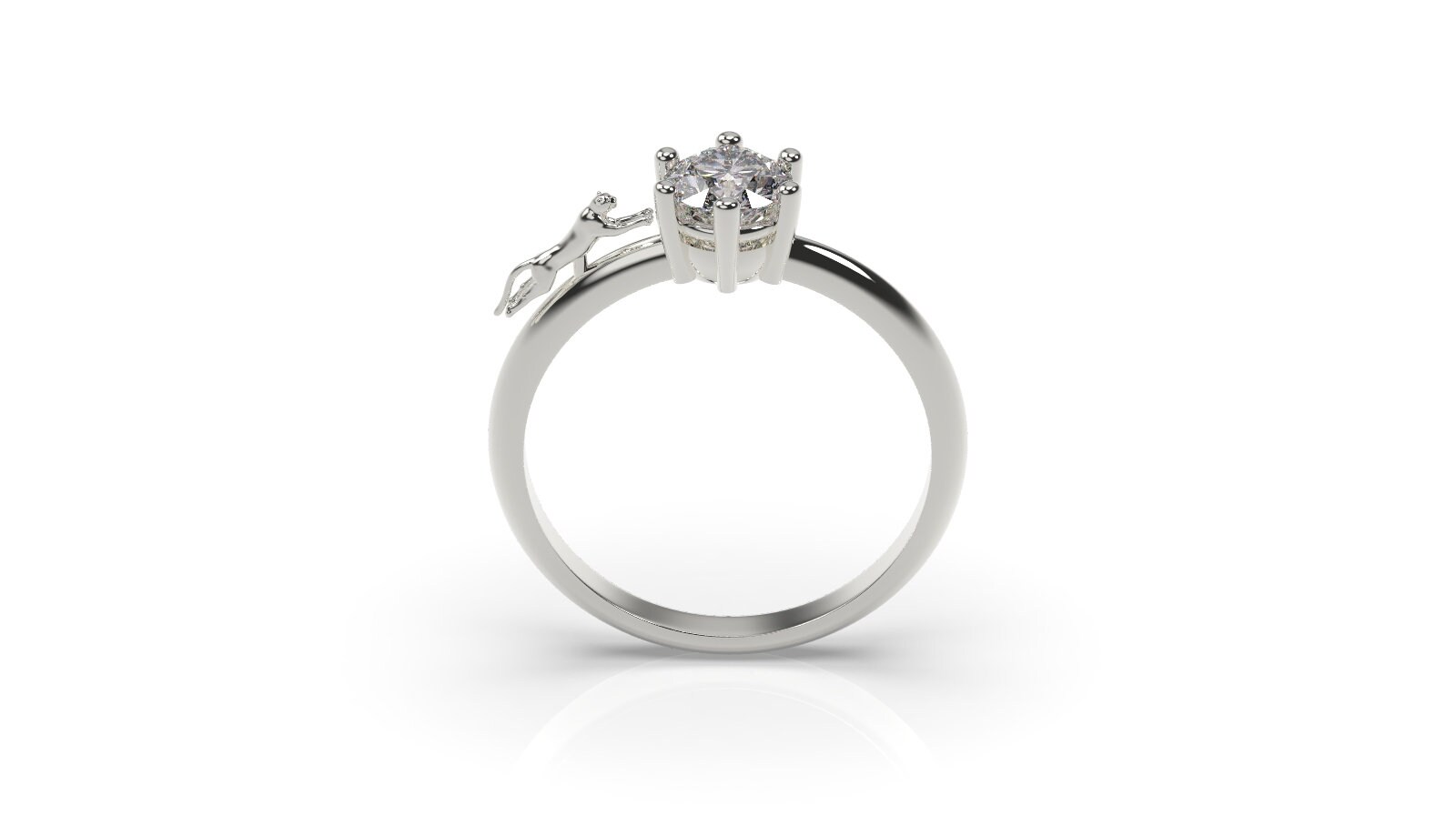 Cheetah Ring Cheetah Engagement Ring White Gold Leopard Engagement Ring ...