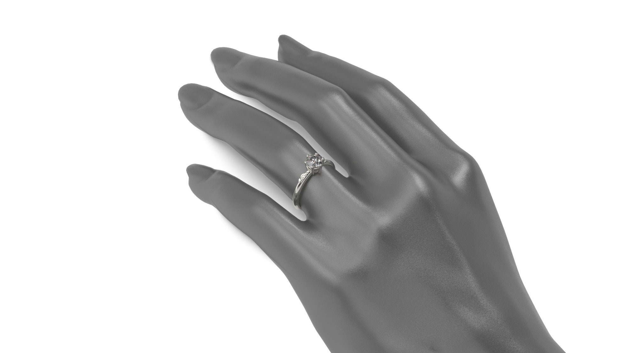 Music Note Engagement Ring Music Note Ring White Gold Treble Clef Ring ...