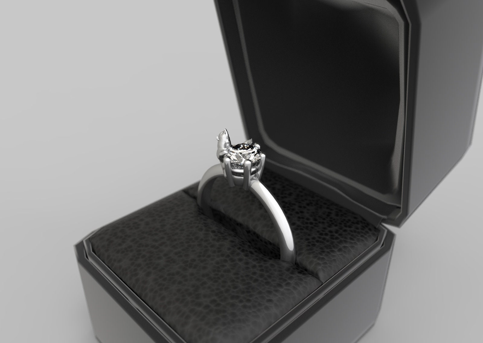 Bear Engagement Ring White Gold Bear Engagement Ring 14k Bear Ring Gold ...