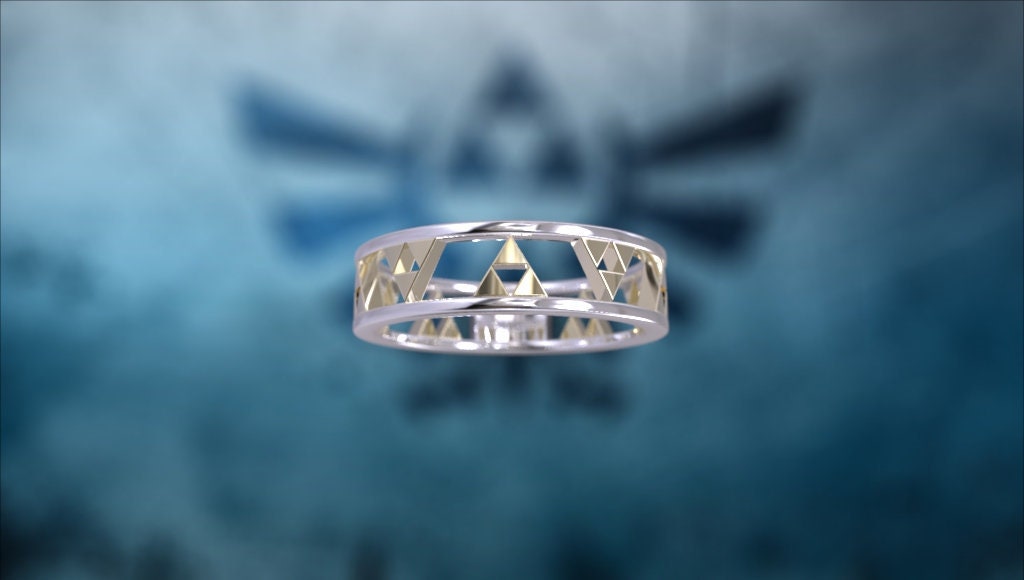 Zelda Wedding Band Zelda Engagement Ring Triforce Inspired | Etsy