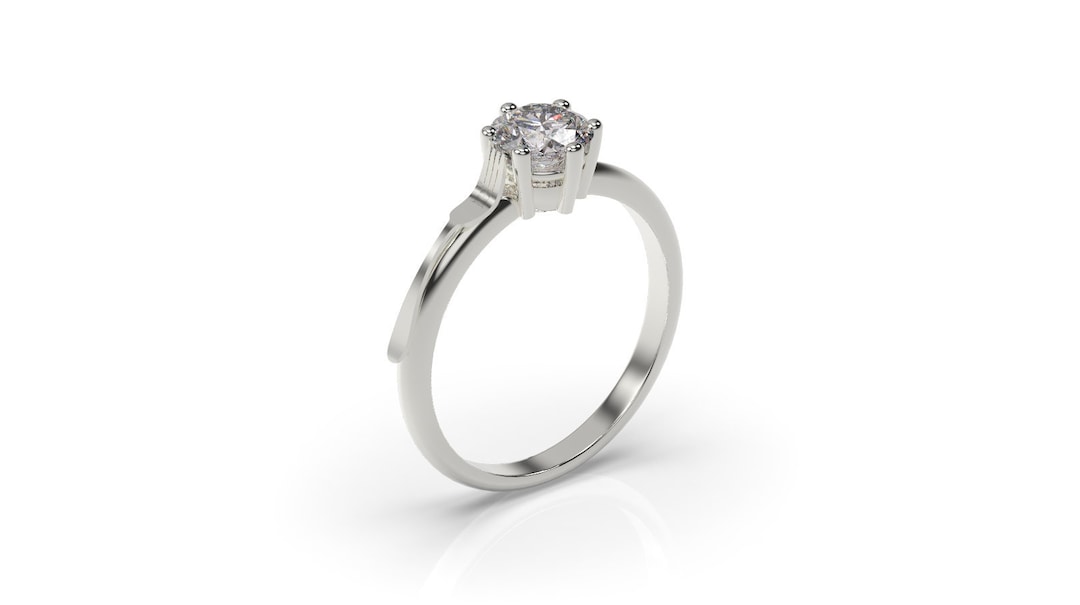 Fork Ring Chef Engagement Ring White Gold Fork Engagement Ring 14k Chef ...