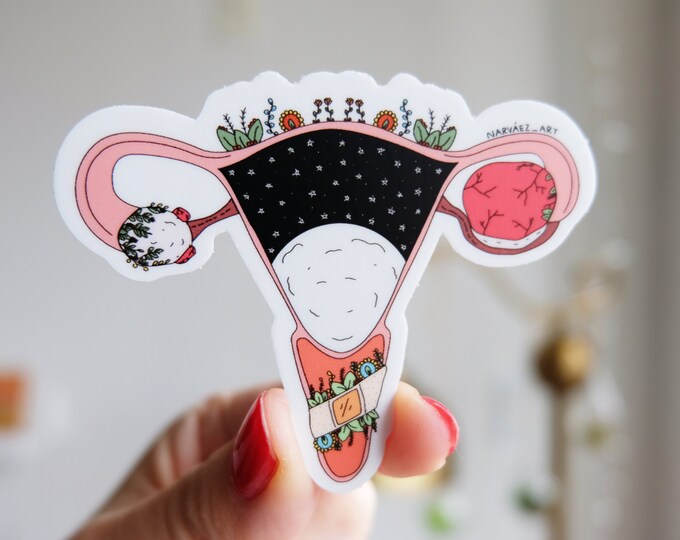 Feminist Uterus Sticker, Endo PCOS Uterus Sticker, Endometriosis Uterus ...