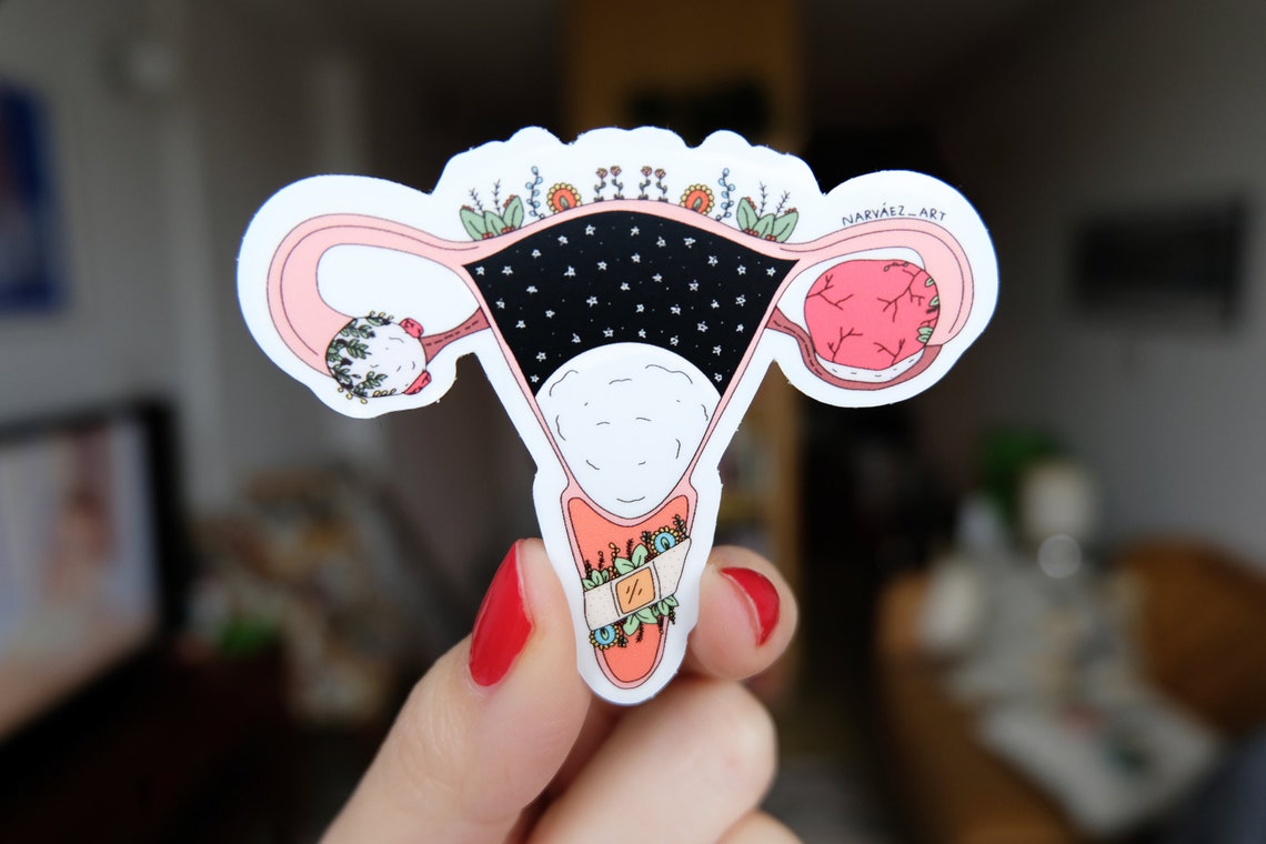 Feminist Uterus Sticker Endo PCOS Uterus Sticker | Etsy