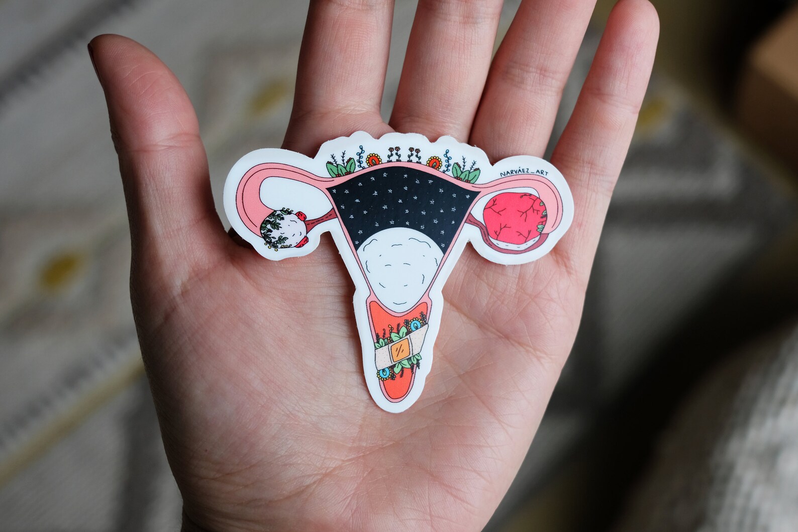 Feminist Uterus Sticker Endo PCOS Uterus Sticker | Etsy