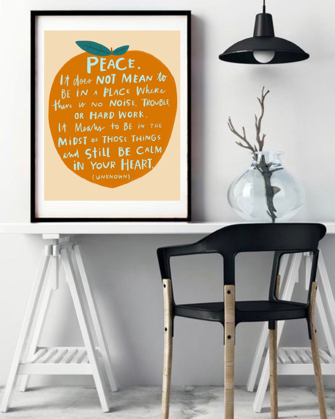 Peach Peace Print - Etsy