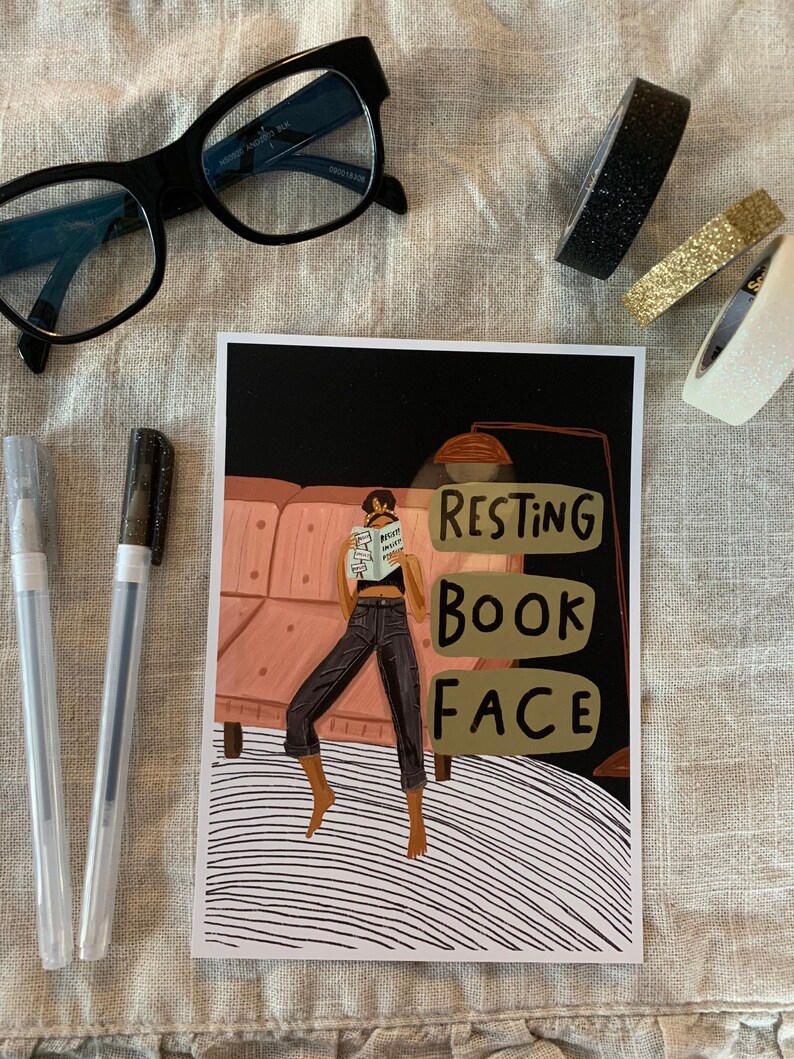 Resting Book Face / Rbf Print - Etsy