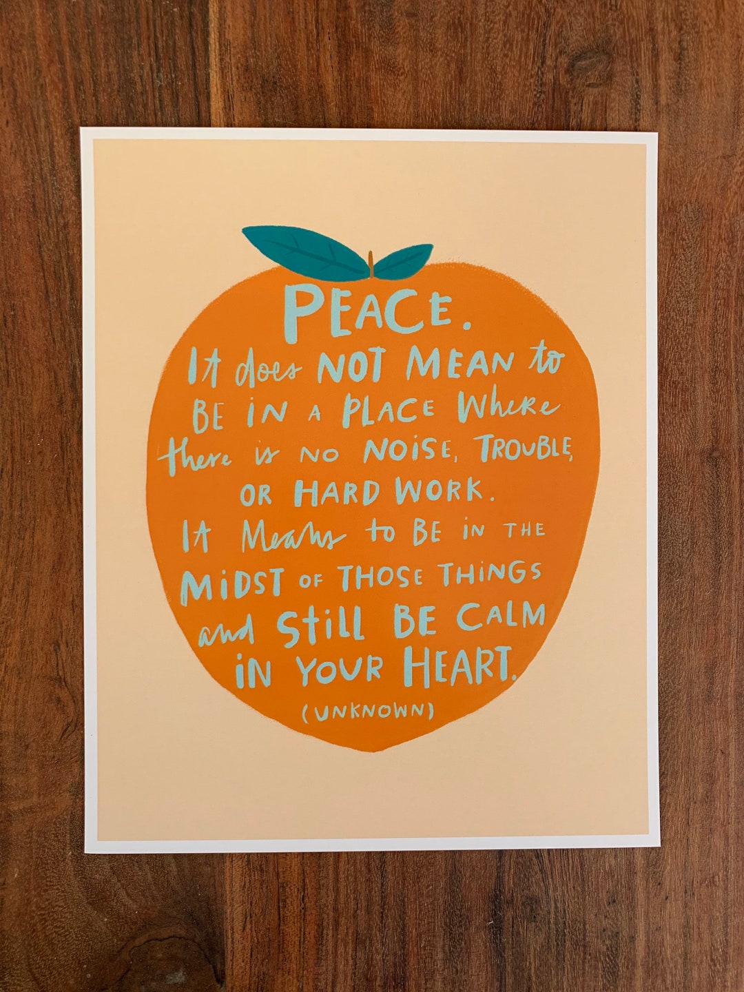 Peach Peace Print - Etsy