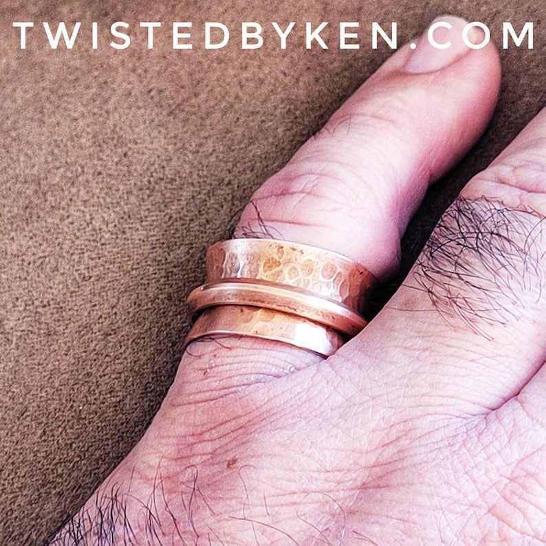 Flaired, Ball Peen Hammered, Copper Spinner Ring, Handmade From ...