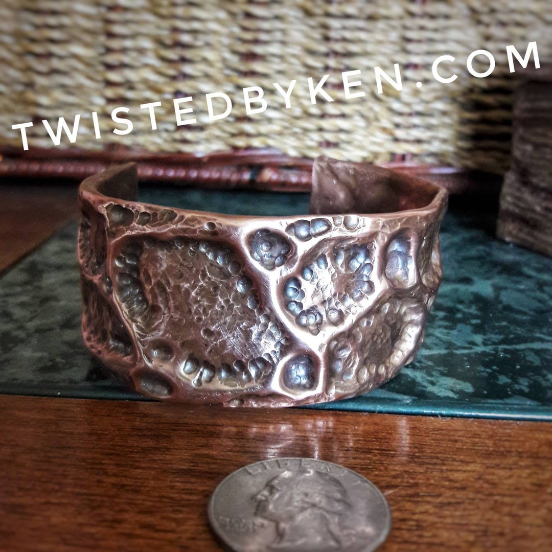 Air Chased, Antiqued, Copper Cuff Bracelet, Handmade From Reclaimed ...