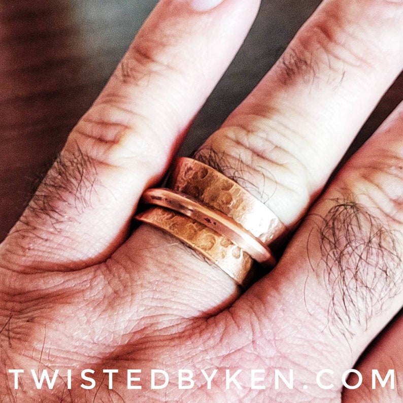 Flaired, Ball Peen Hammered, Copper Spinner Ring, Handmade From ...