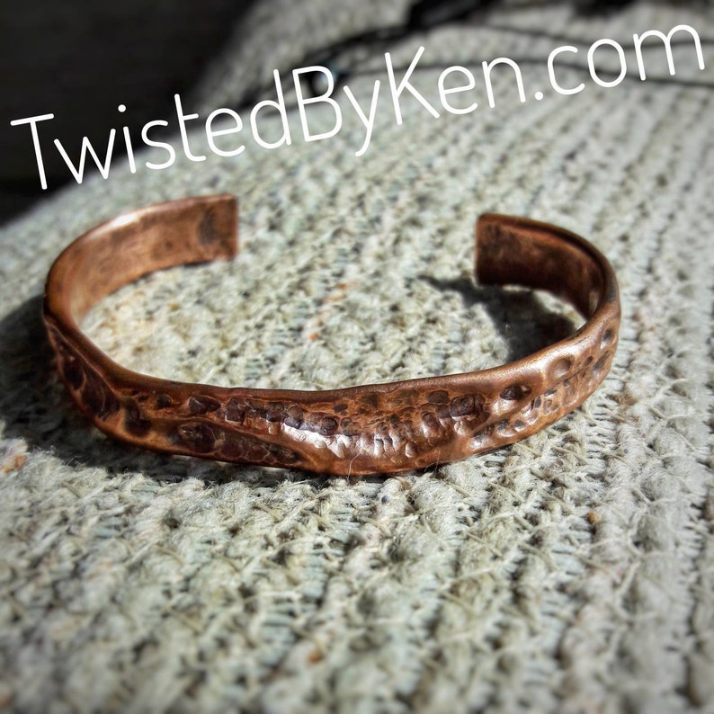 Copper Cuff Bracelets Handmade Hammered Air Chasing - Etsy