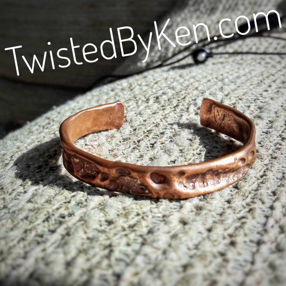 Copper Cuff Bracelets, Handmade, Hammered Air Chasing, Antiqued Copper ...