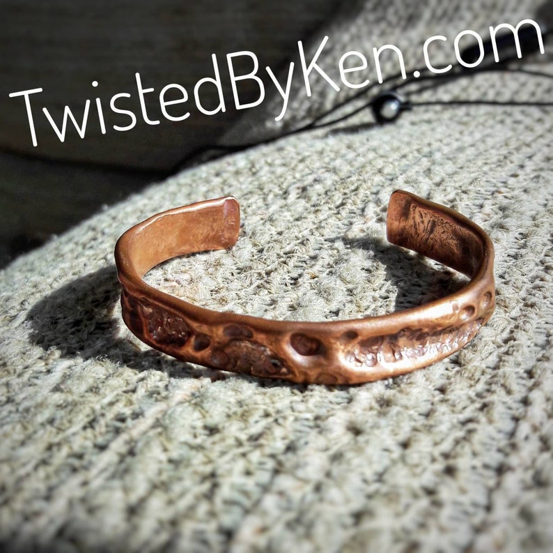 Copper Cuff Bracelets Handmade Hammered Air Chasing - Etsy