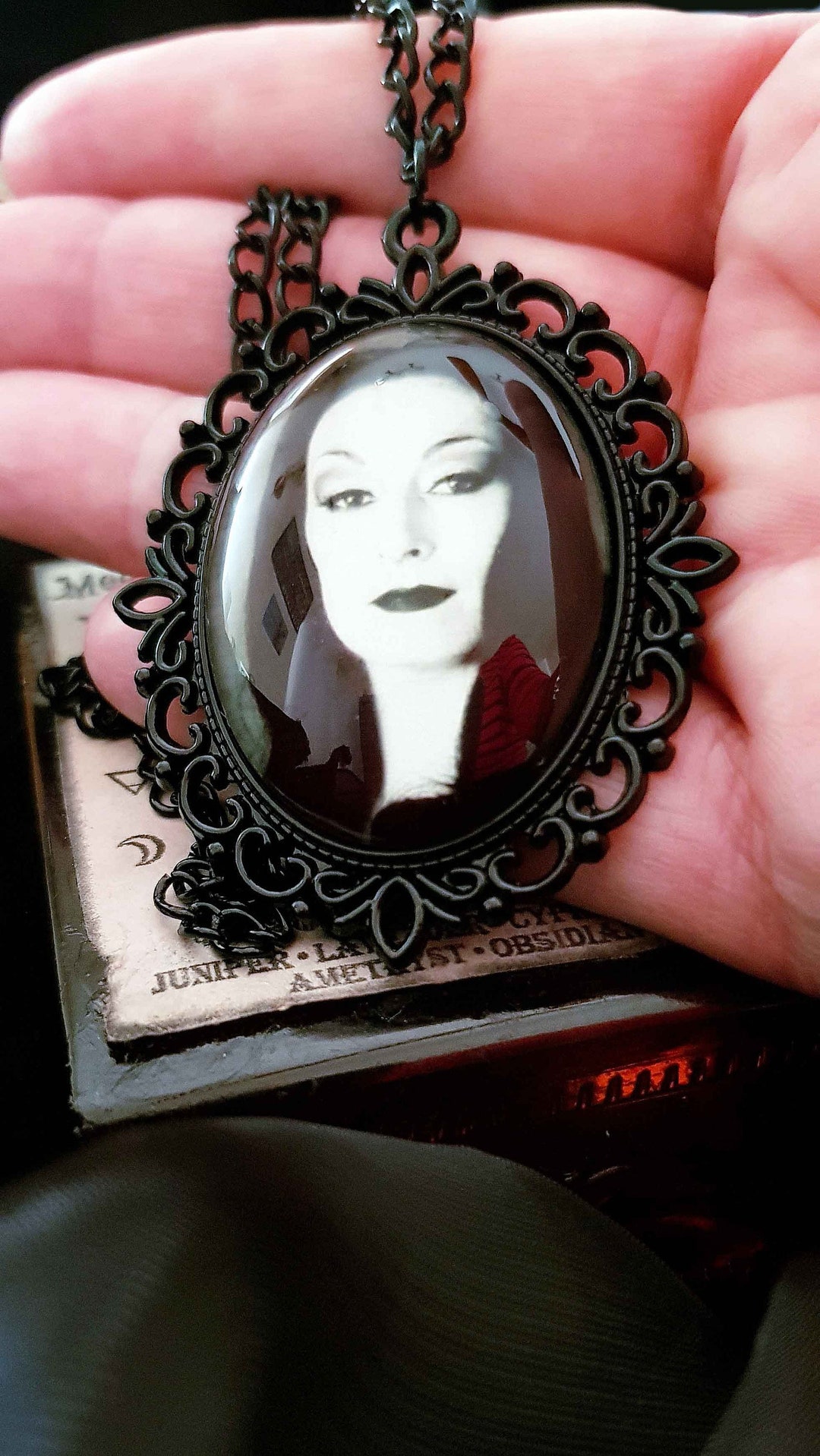 Morticia Addams, the Addams Family,wednesday,cara Mia, Goth, Jewelry, Wicca Necklace, Gothic ...
