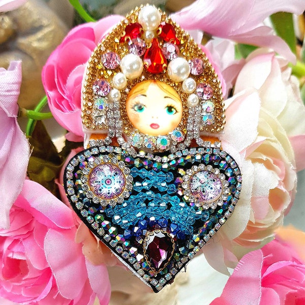 Embroidered Brooch - Etsy