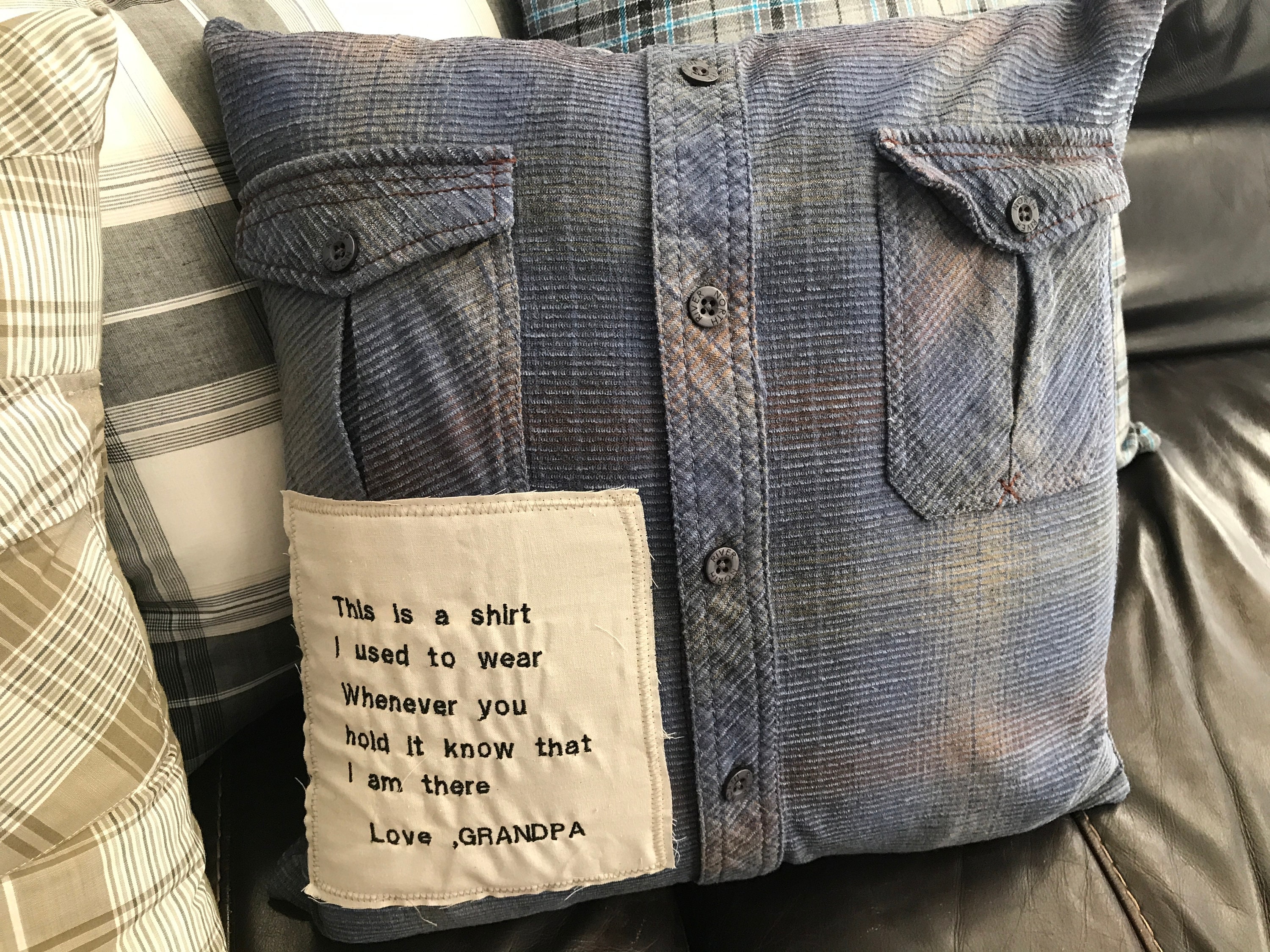 MEMORY PILLOW made from Your Loved Ones Shirts | Etsy