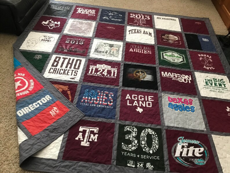 DOUBLE SIDED Custom Made T-shirt Quilt DEPOSIT Only | Etsy