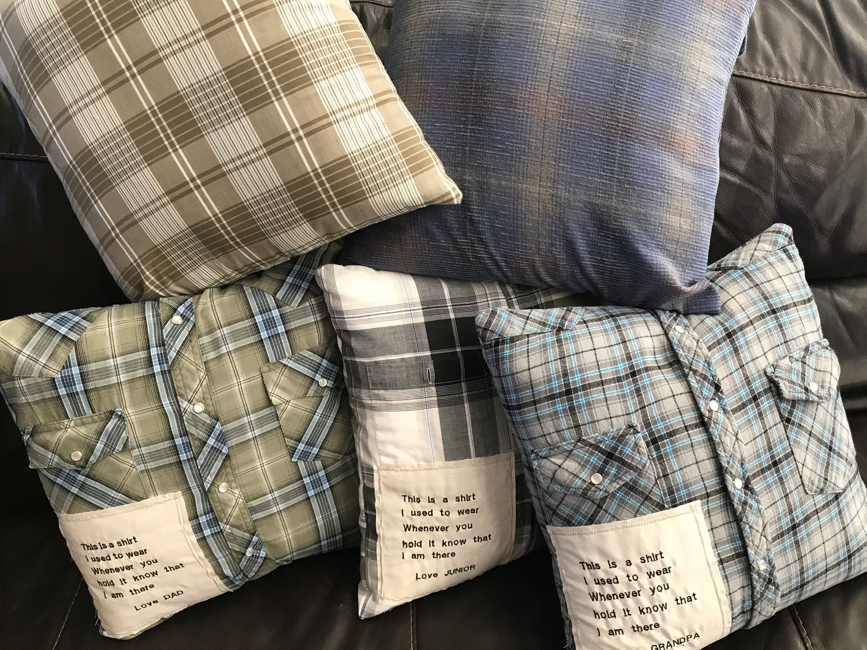 MEMORY PILLOW made from Your Loved Ones Shirts | Etsy