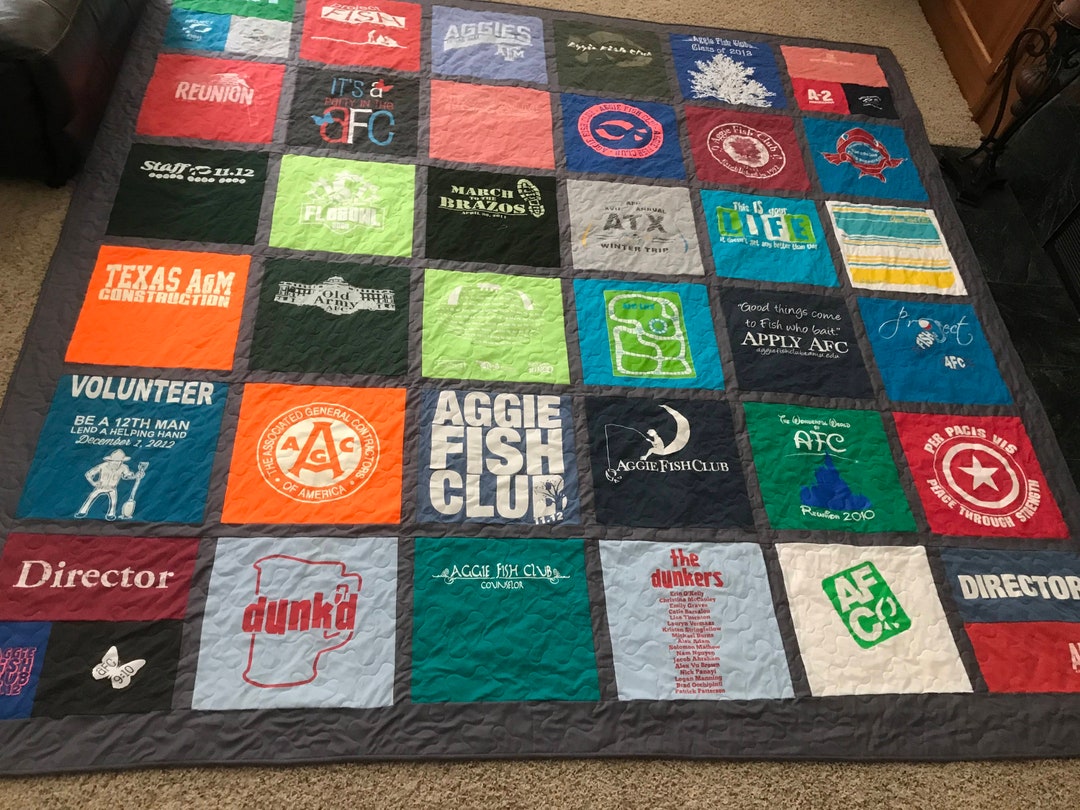DOUBLE SIDED Custom Made T-shirt Quilt (DEPOSIT Only) - Etsy