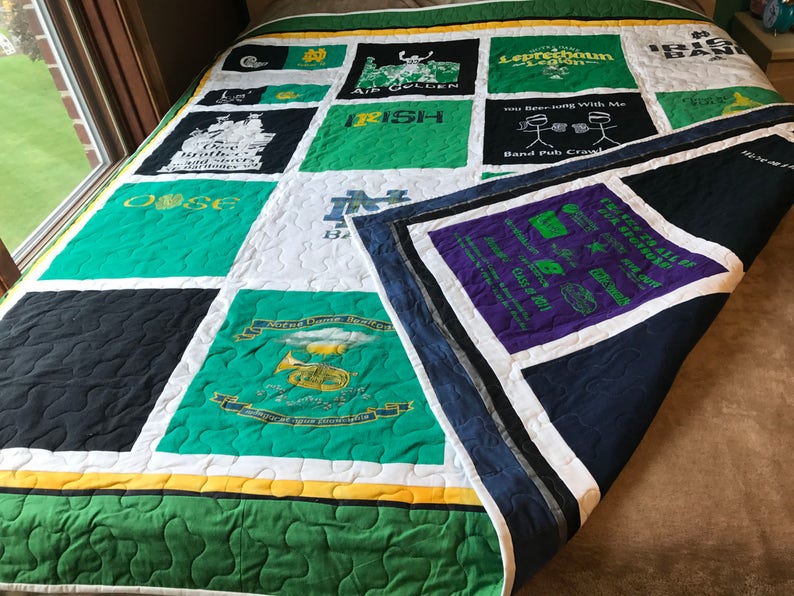DOUBLE SIDED custom made TShirt Quilt deposit | Etsy