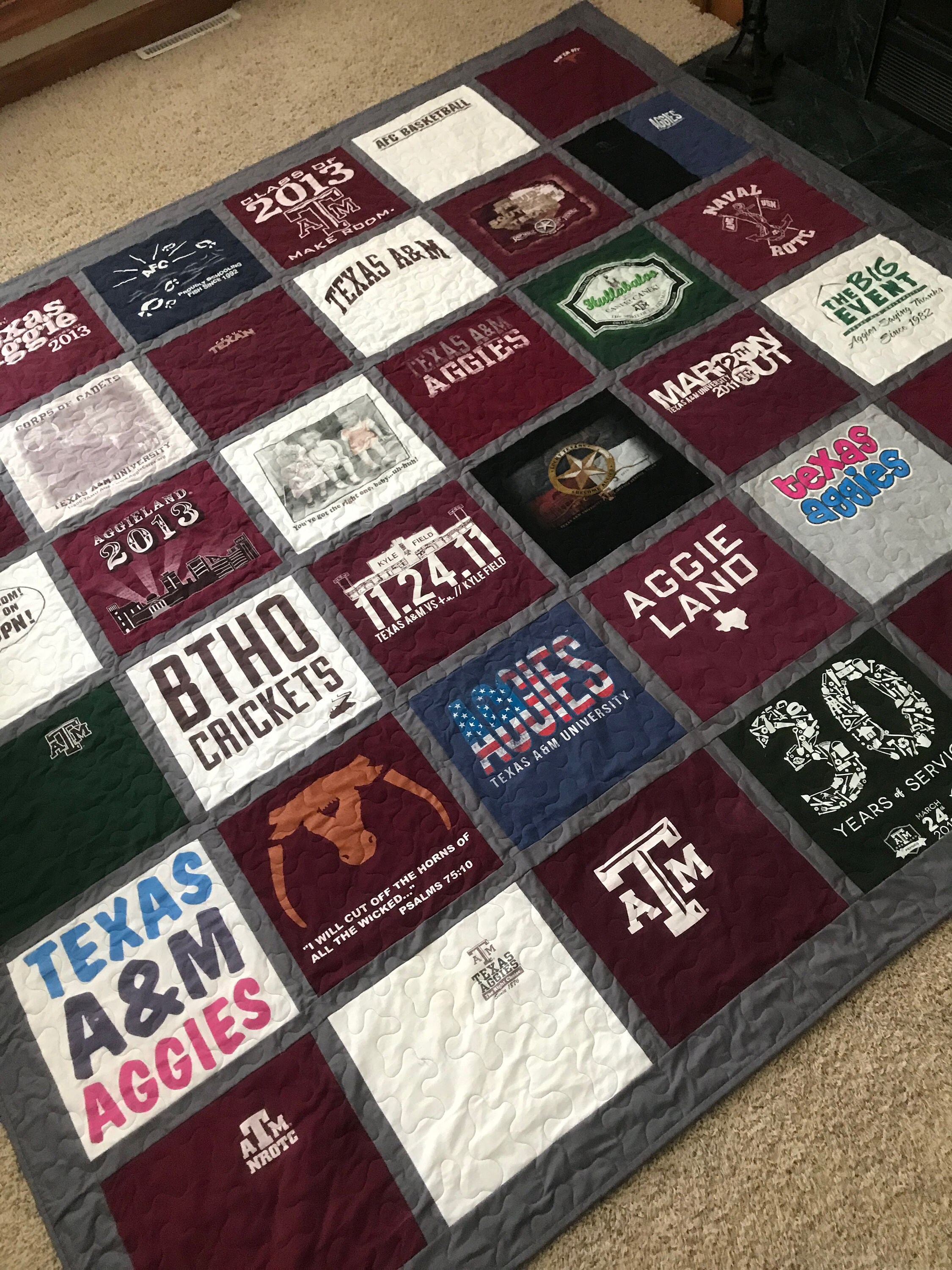 DOUBLE SIDED Custom Made T-shirt Quilt DEPOSIT Only | Etsy