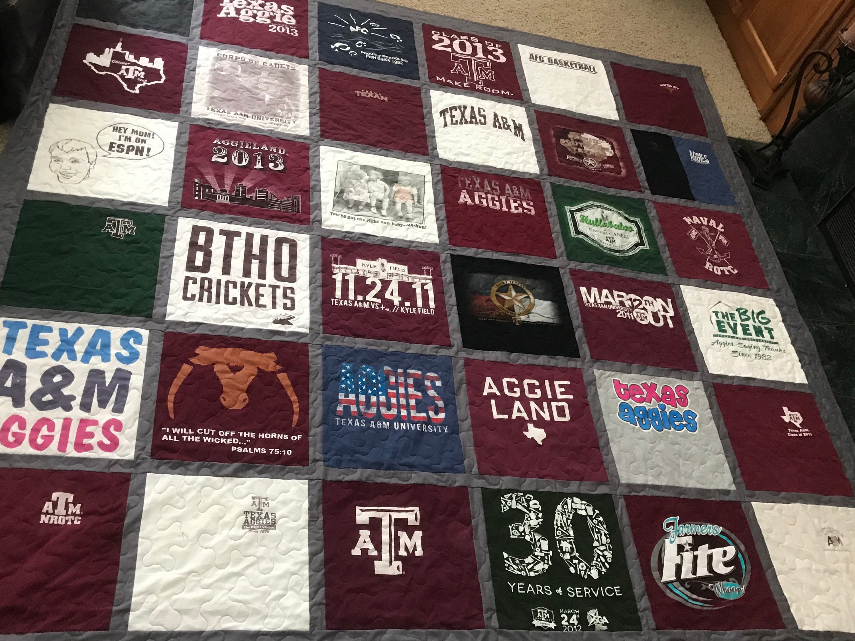 DOUBLE SIDED Custom Made T-shirt Quilt DEPOSIT Only | Etsy