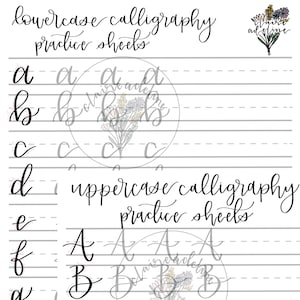 Calligraphy Practice Sheets // Uppercase and Lowercase Modern Lettering ...