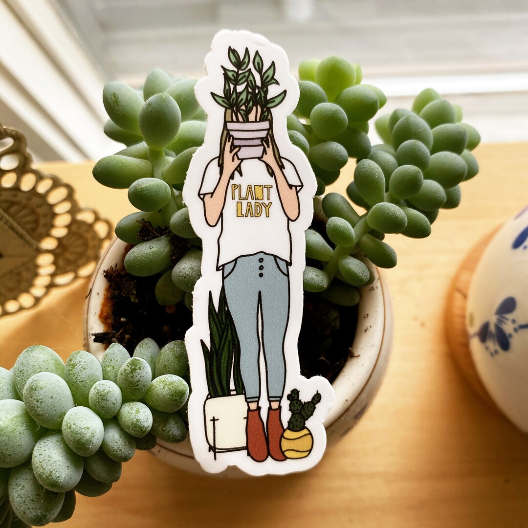 Vinyl Sticker // Plant Lady // Water Bottle Sticker // Car Sticker ...