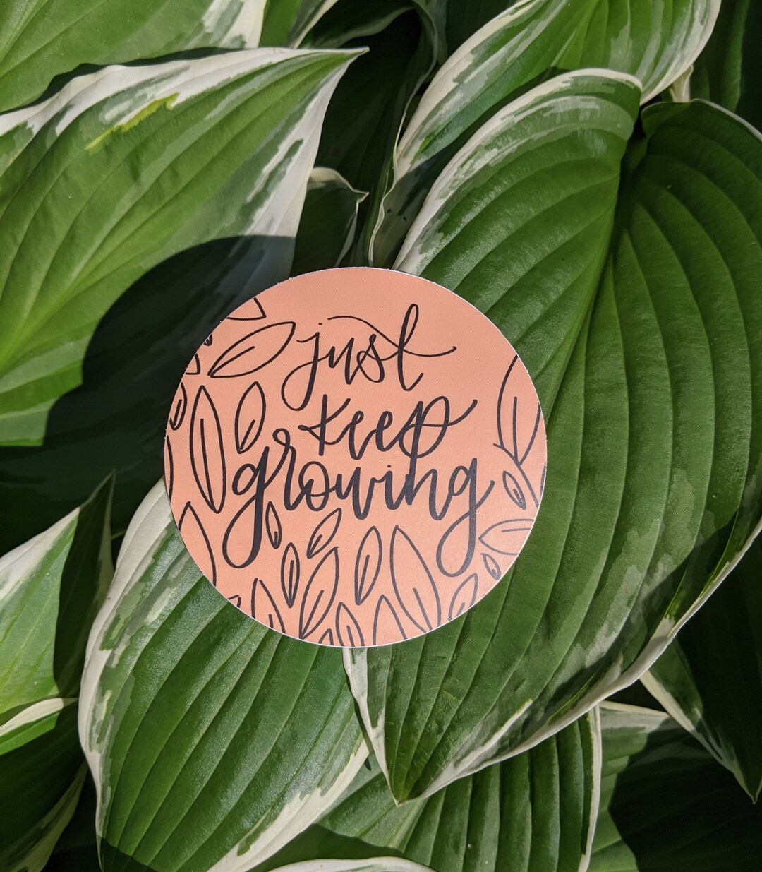 Vinyl Sticker // Just Keep Growing // Water Bottle Sticker // Laptop ...