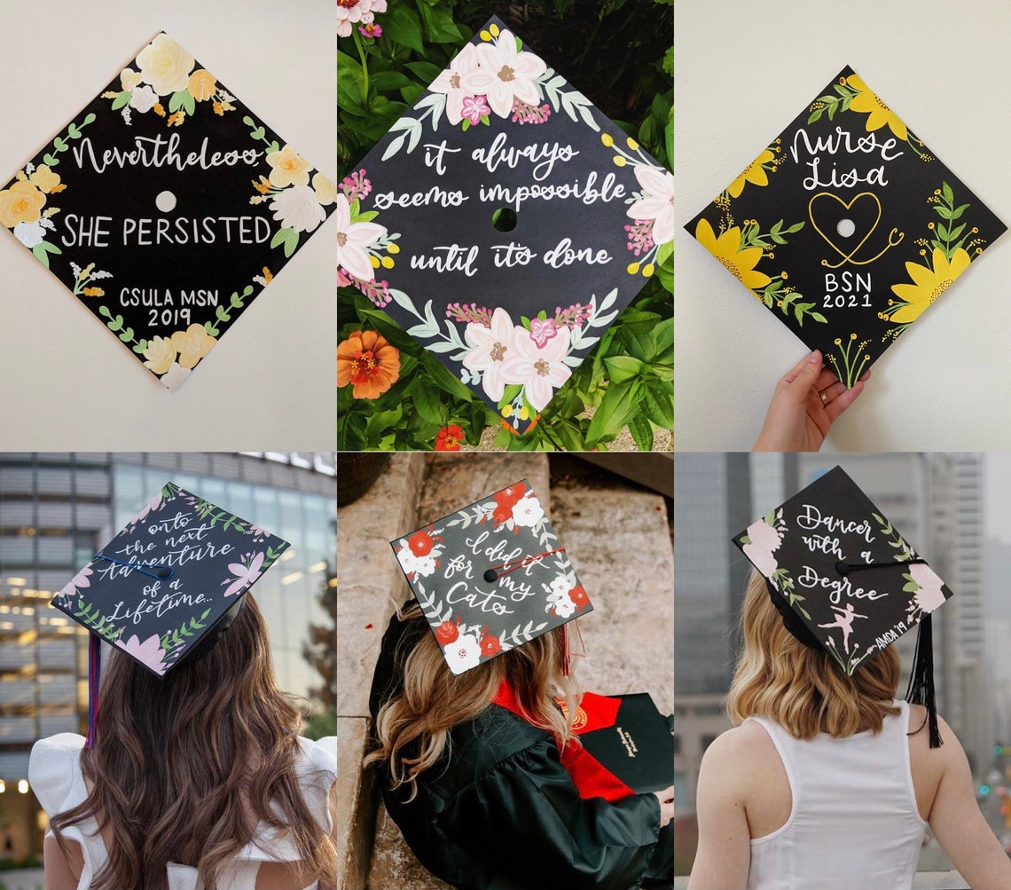 Custom Graduation Cap Topper // Hand Painted Grad Cap // | Etsy