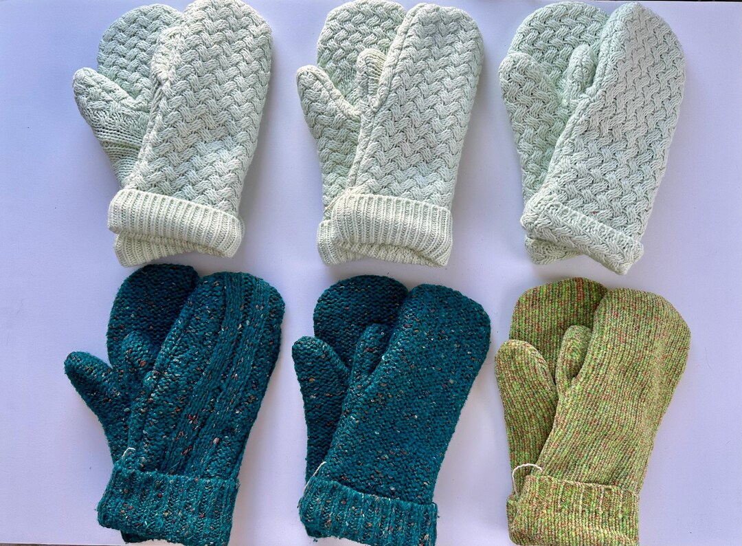 Sweater Mittens // Green // Teal // Recycled // Upcycled // Hand Sewn ...