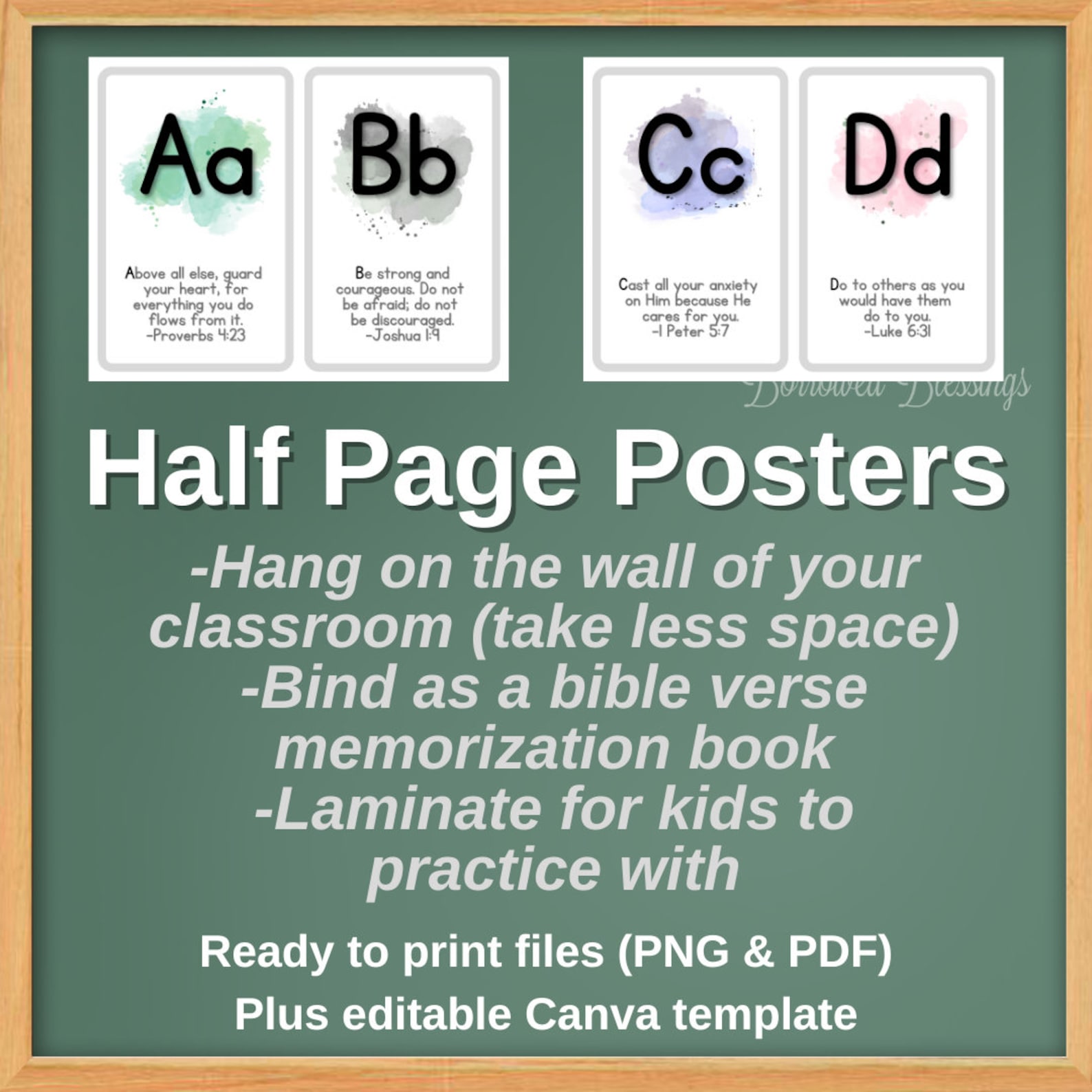 Alphabet Posters With Bible Verses | Printable Designs: PNG & PDF ...