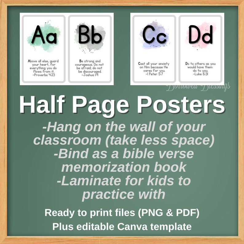 Alphabet Posters With Bible Verses | Printable Designs: PNG & PDF ...