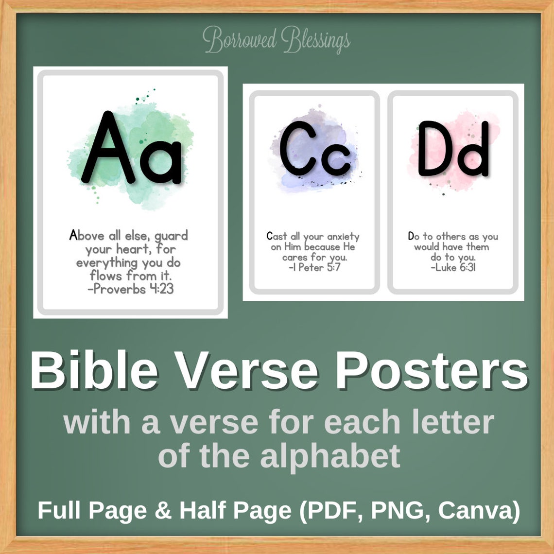 Alphabet Posters With Bible Verses | Printable Designs: PNG & PDF ...