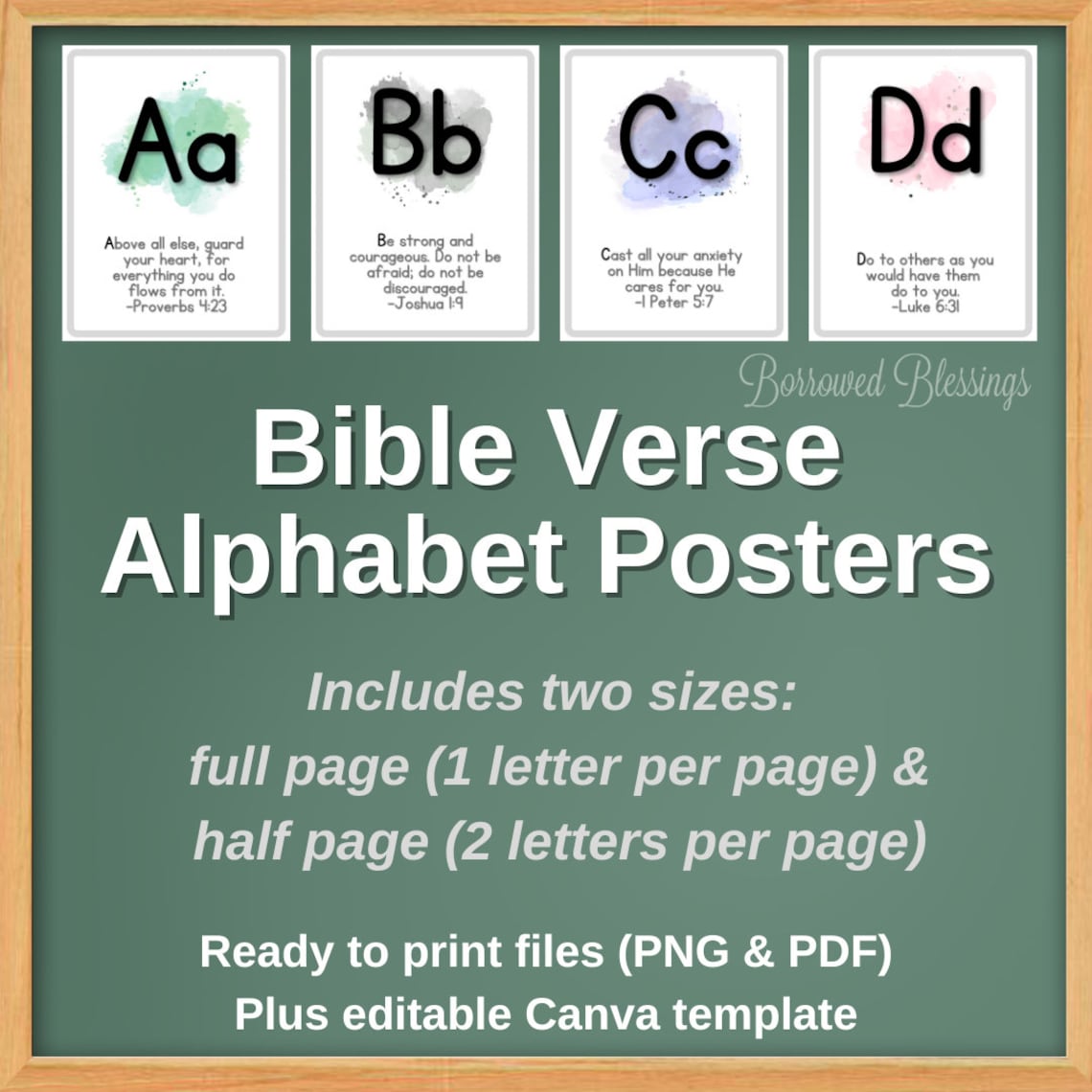 Alphabet Posters With Bible Verses | Printable Designs: PNG & PDF ...